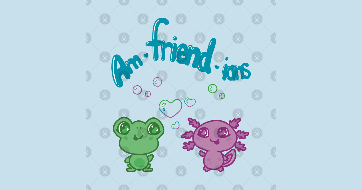 Frog and Axolotl Kawaii Best Friends - Frog And Axolotl - T-Shirt ...