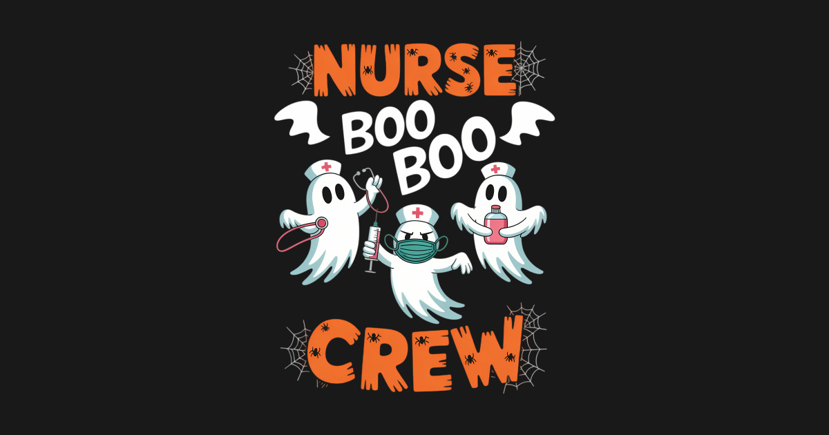Boo Nurse Scrub Funny Ghost Halloween - Boo Nurse Scrub Funny Ghost ...