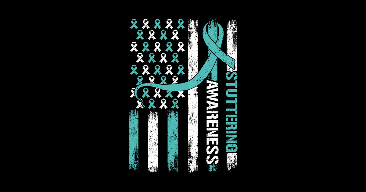 Stuttering Awareness Month American Flag Ribbon - Stuttering Awareness ...