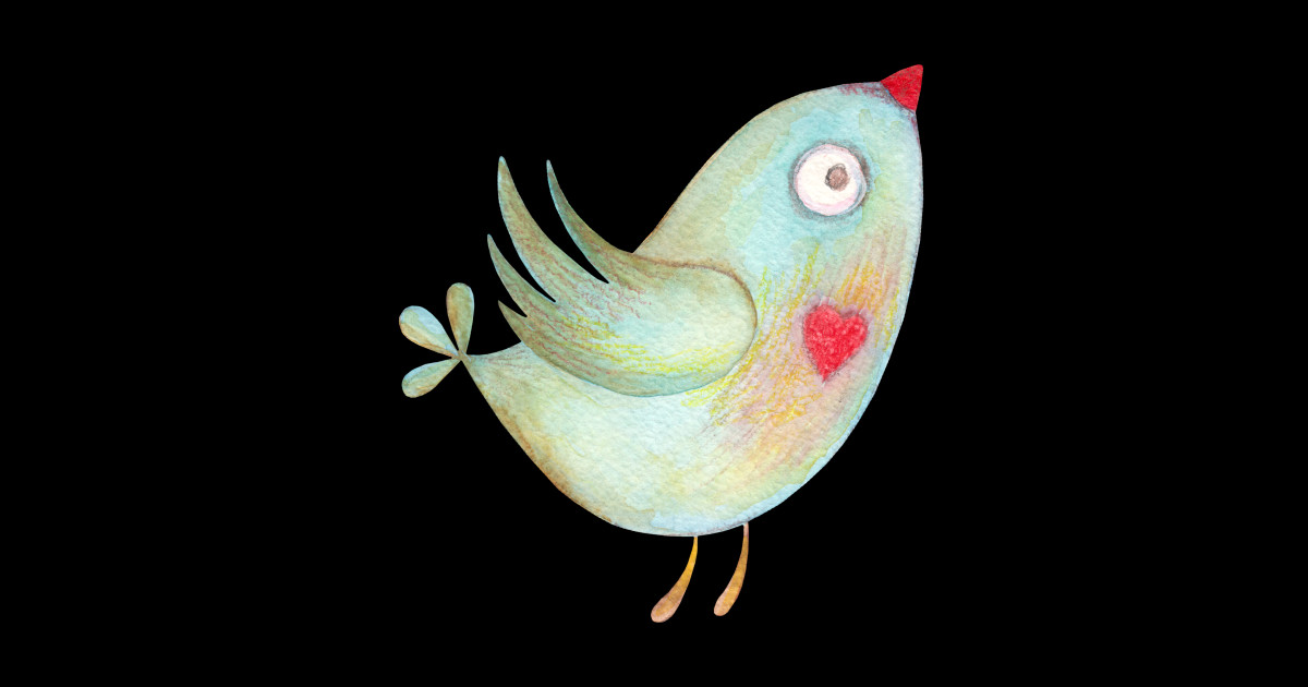 Cute Crayon Bird - Cute Bird Design - Sticker | TeePublic
