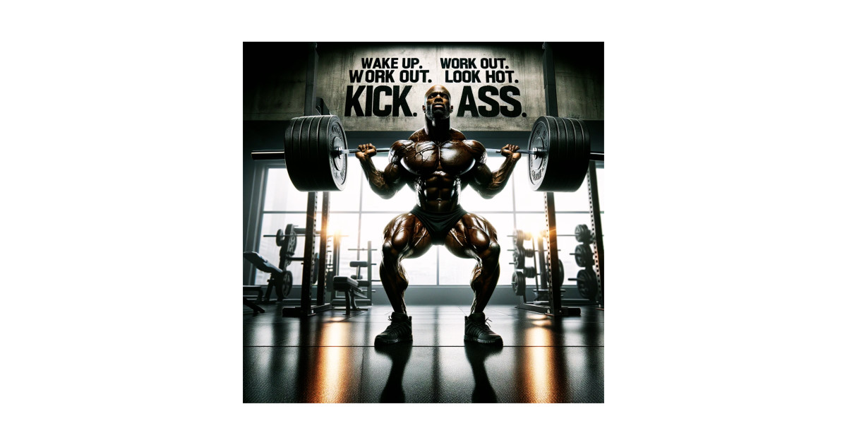Wake up. Work out. Look hot. Kick ass - Work Out - T-Shirt | TeePublic