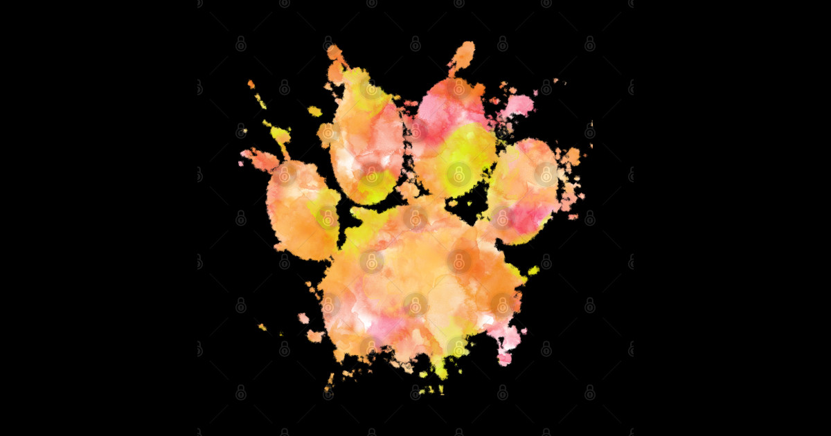 Watercolor Splash Dog Paw Print - Watercolor Splash - Posters and Art ...