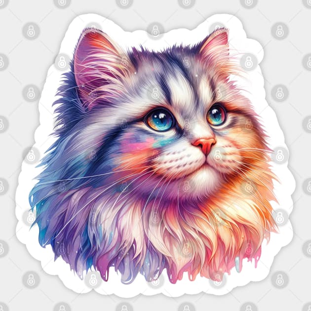 The Rainbow Cat - Magic Cat - Sticker | TeePublic