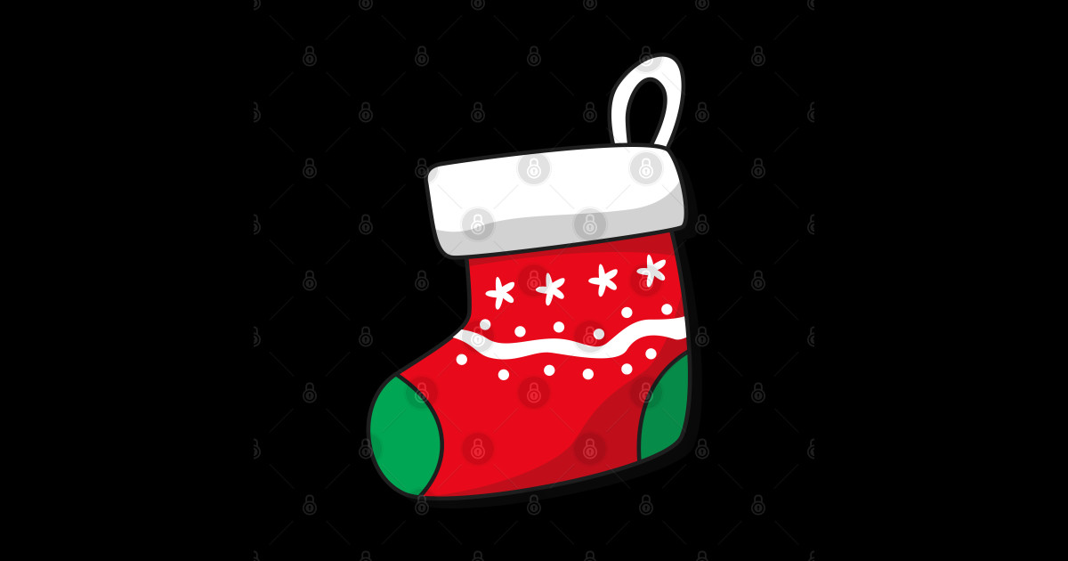 Cute Christmas Sock Design - Christmas Socks - Sticker | TeePublic