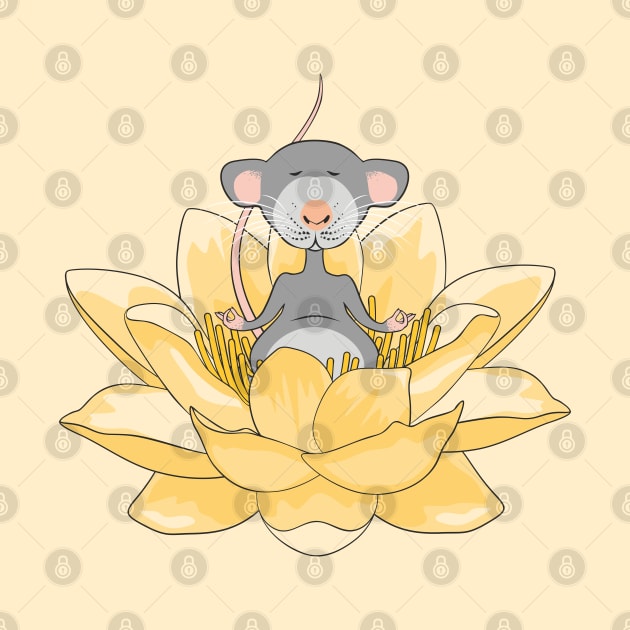Meditating Mouse - Zen - Pin | TeePublic
