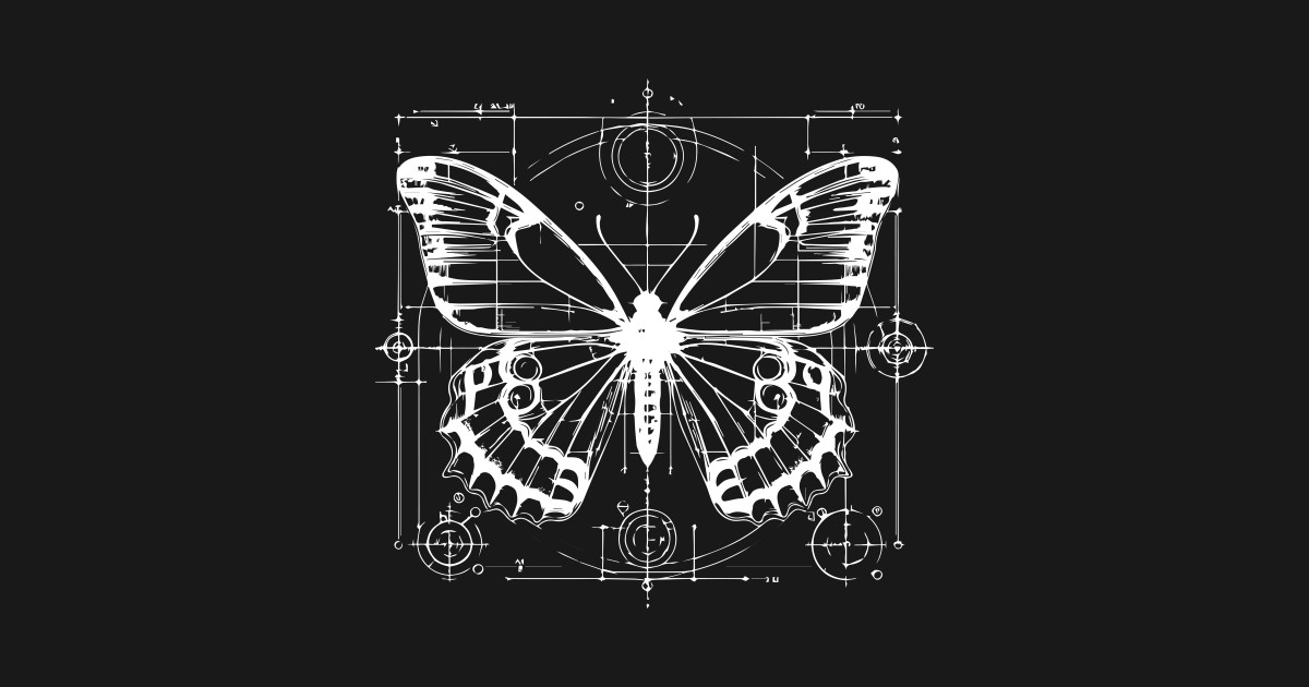 butterfly blueprint design - Butterfly - T-Shirt | TeePublic
