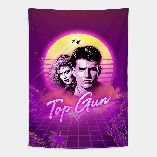 Top Gun 80's Retro Vaporwave - Top Gun - Tapestry | TeePublic