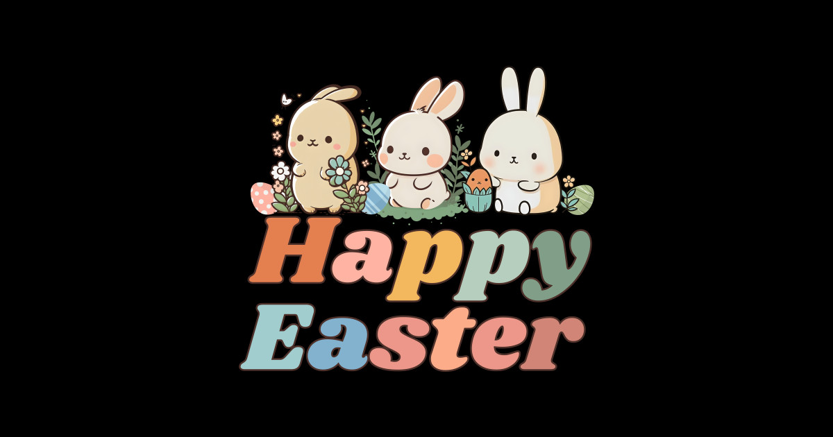Happy Easter - Cute Bunnies Drawing - Hoppy Easter - Happy Easter Day ...