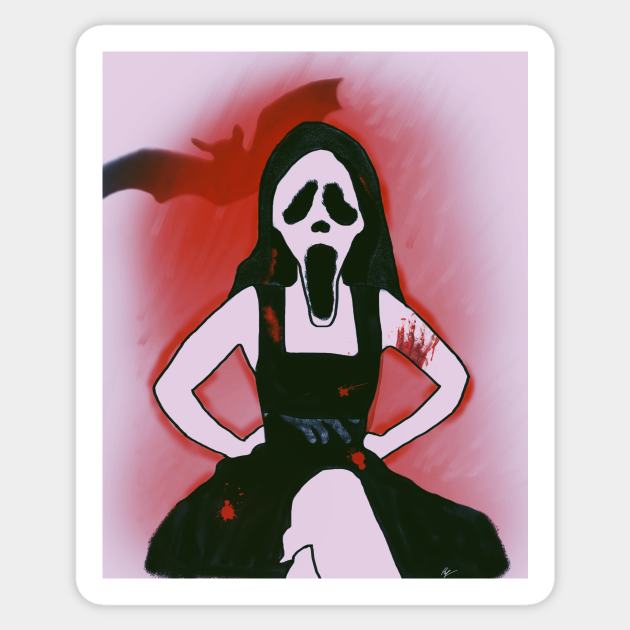 Creepy Scream Girl - Scream - Sticker | TeePublic
