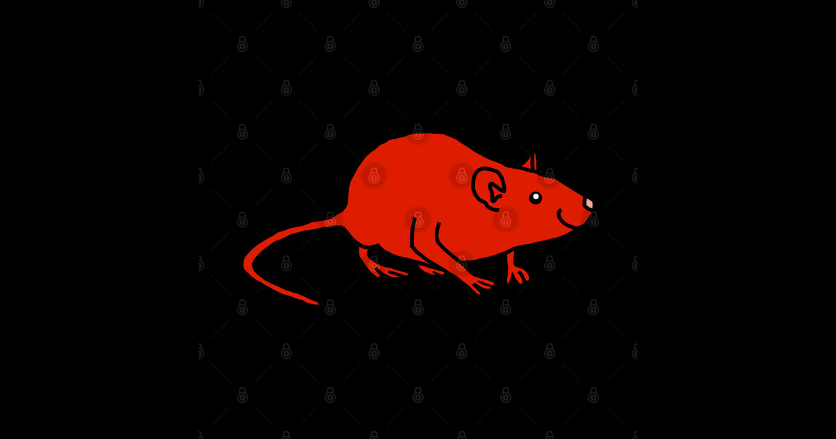 Red Rat Minimal Line Drawing - Red - Sticker | TeePublic