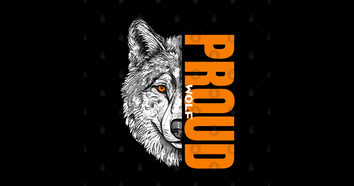 Majestic Proud Wolf - Unique Wildlife Inspired Print - Proud Wolf ...