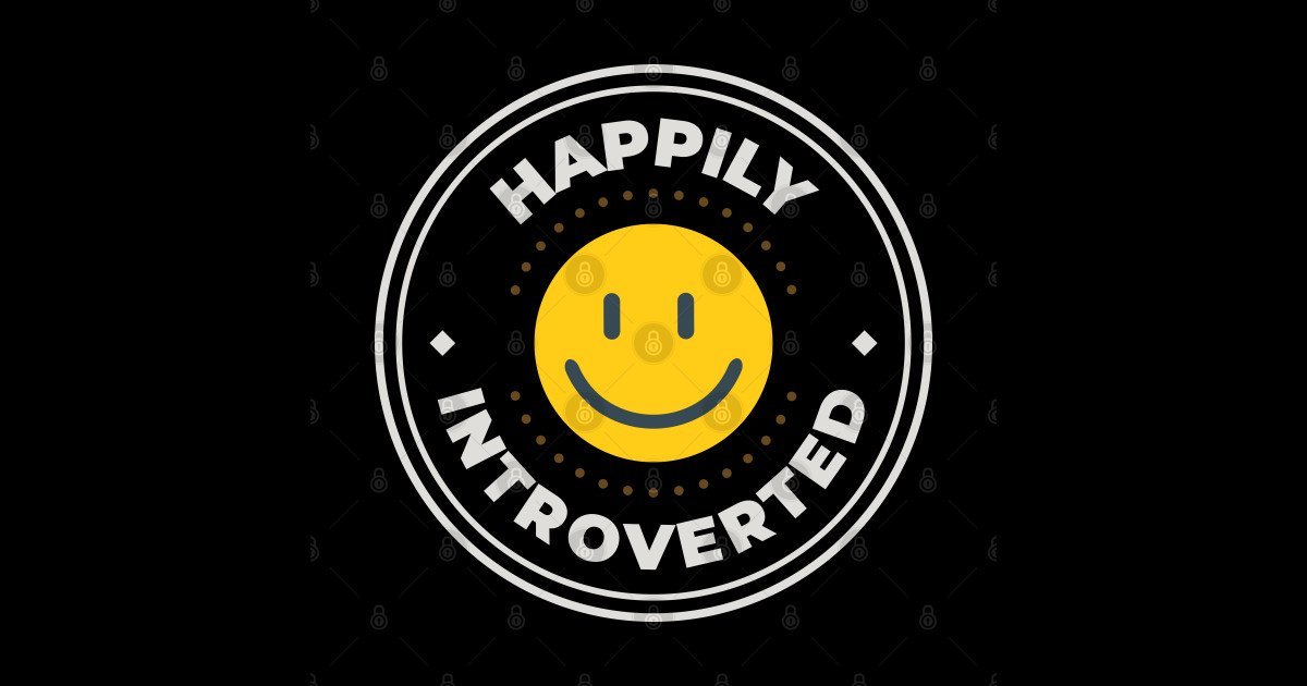 Happily introverted logo - Happily Introverted - Sticker | TeePublic