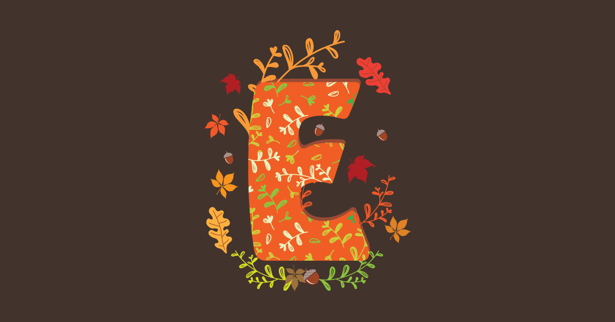 E Autumn Monogram - E Monogram - T-Shirt | TeePublic