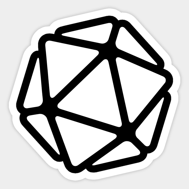 Blank D20 Logo (White Print) - Youtuber - Sticker | TeePublic