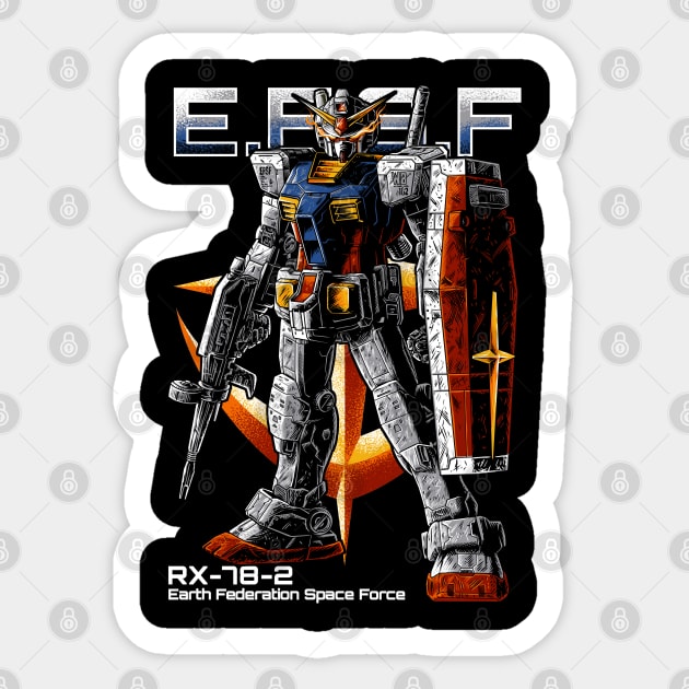 Gundam RX 78 Artwork - Gundam Rx 78 Art - Sticker | TeePublic