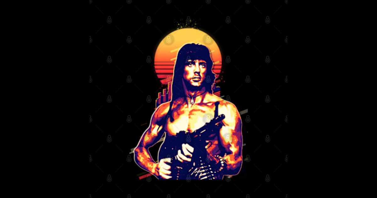 Rambo Retro 80s Art - Rambo - Sticker | TeePublic
