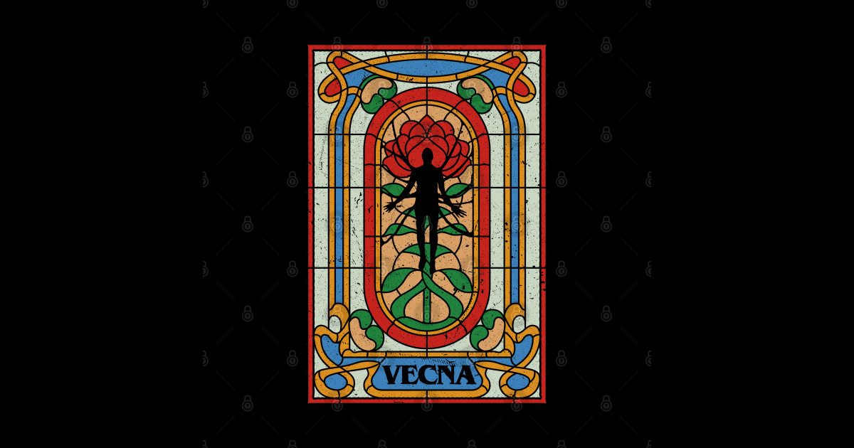 vecna door roses - Vecna - Sticker | TeePublic