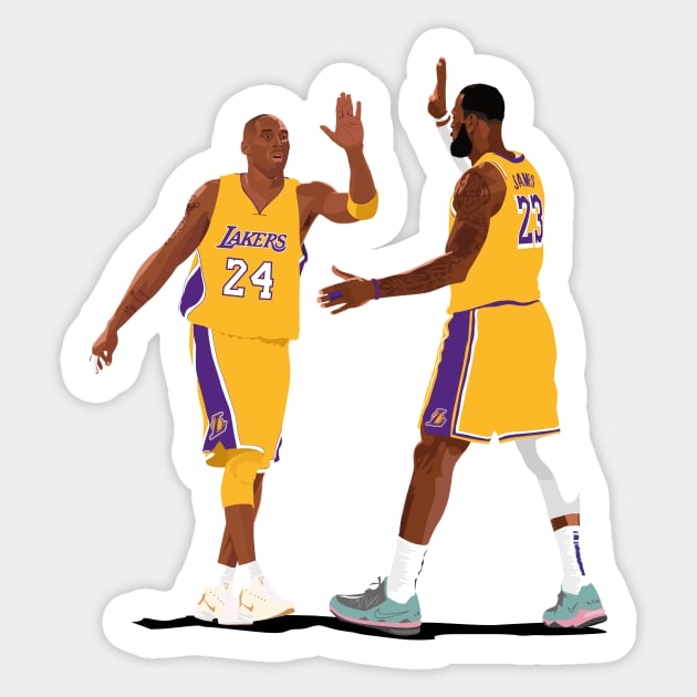 Lakers Past and Present - Lakers - Sticker | TeePublic