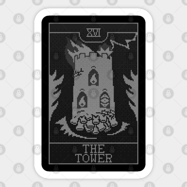 XVI - The Tower (New) - Tarot - Sticker | TeePublic