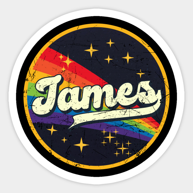 James // Rainbow In Space Vintage Grunge-Style - James - Sticker ...