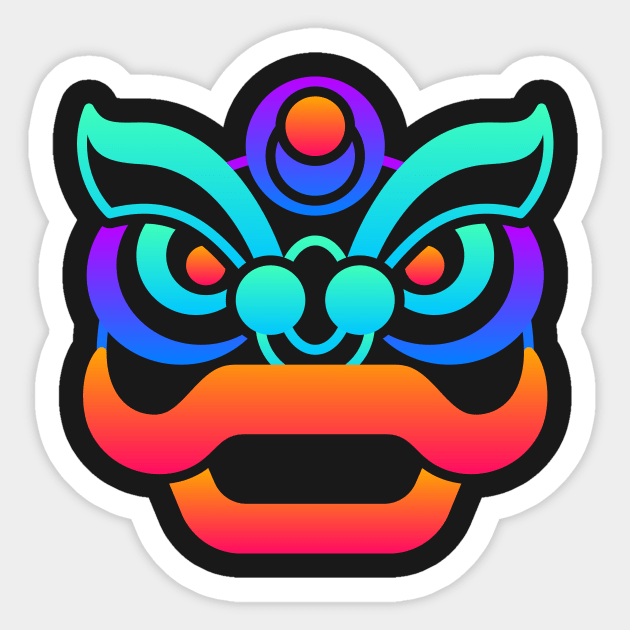 Trippy Psychedelic Chinese Dragon - Rave - Sticker | TeePublic