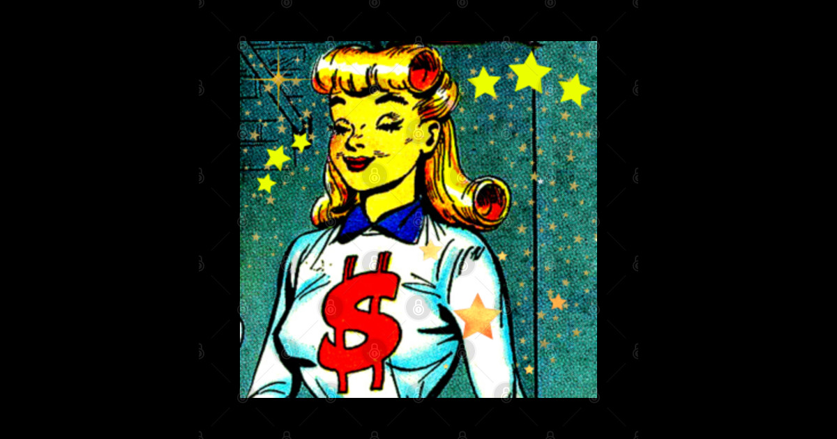 VINTAGE COMICS GIRL STARS DOLLAR SIGN - Comics Style - Tapestry | TeePublic
