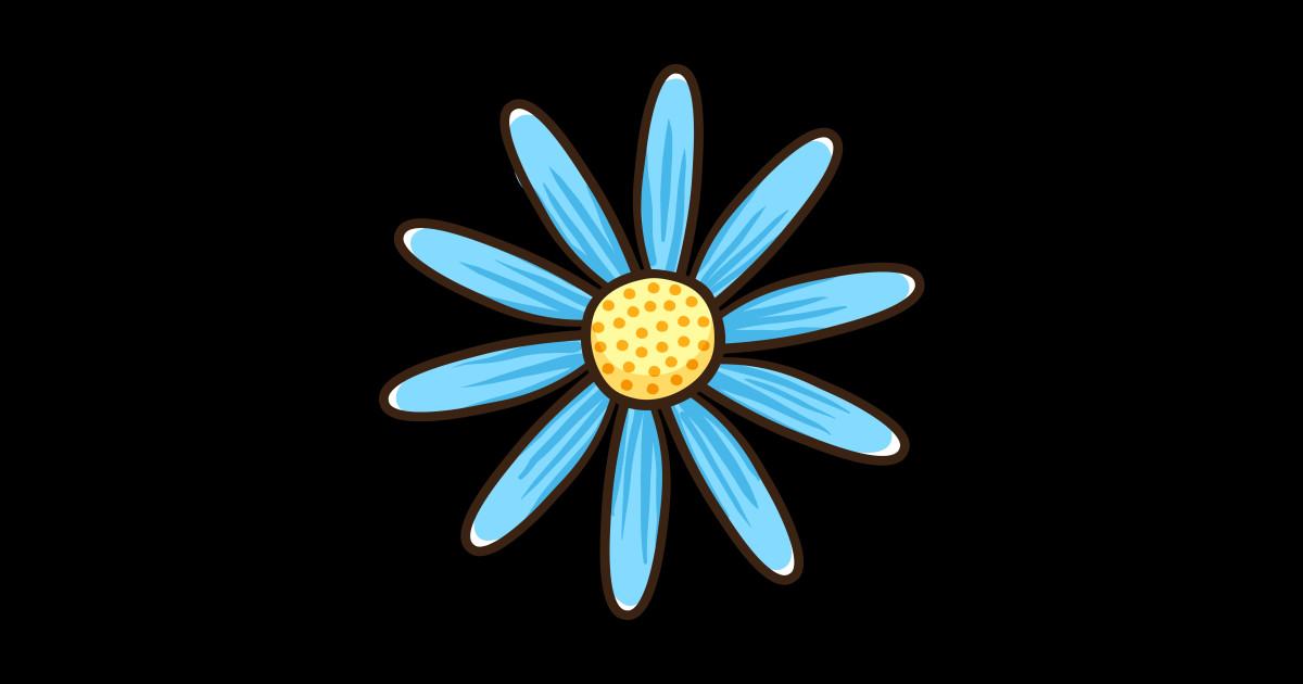Blue daisy flower - Flower - Sticker | TeePublic
