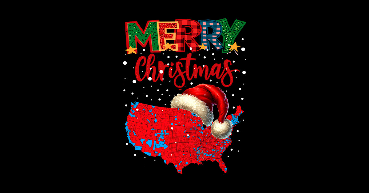 2024 Trump Winner Election Red Electoral Map Merry Christmas - 2024 ...