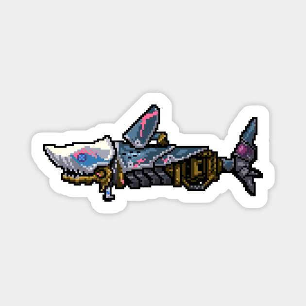 Shark Fishbone rocket launcher arcane 8 bit pixel art - Arcane - Magnet ...