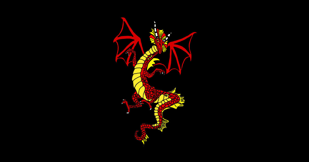 Red and Yellow Dragon - Dragon - Sticker | TeePublic