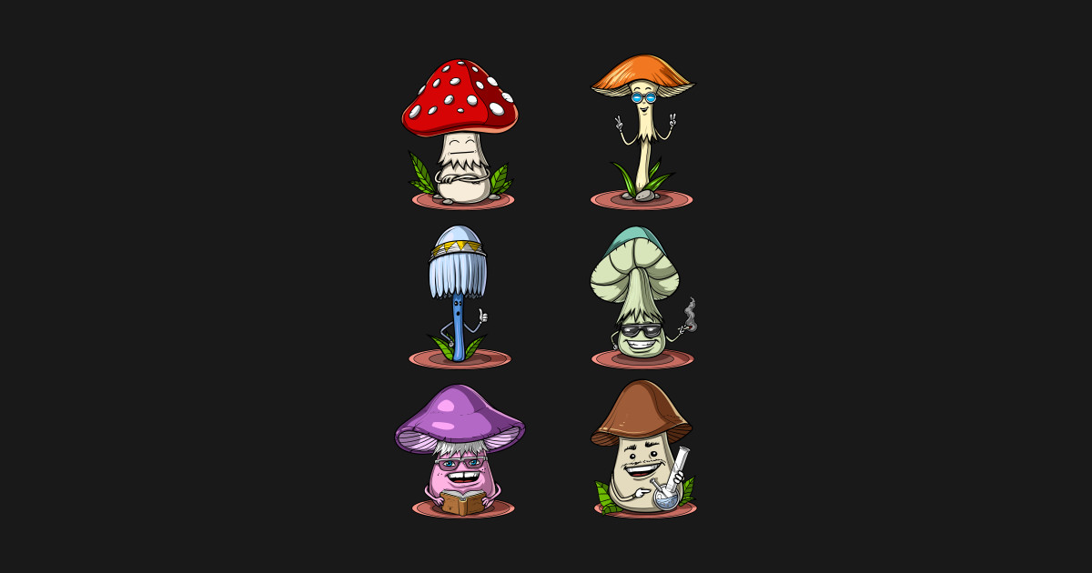 Funny Magic Mushrooms - Magic Mushrooms - T-Shirt | TeePublic