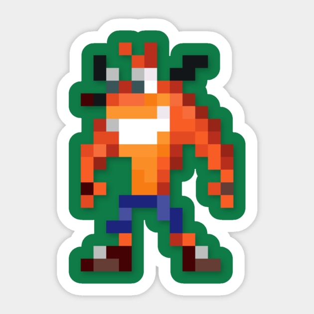 Crash low-res pixelart - Pixelart - Sticker | TeePublic