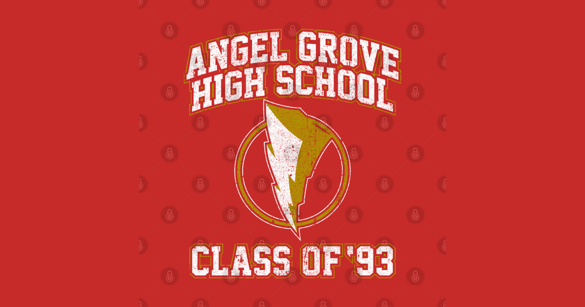 Angel Grove High School Class of 93 - Power Rangers - T-Shirt | TeePublic