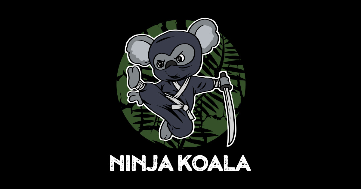 Ninja Koala Funny Ninja Gift - Ninja Koala - Long Sleeve T-Shirt ...
