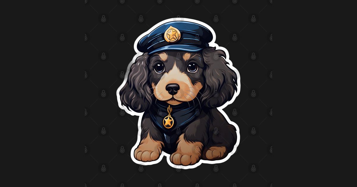 Police Officer Cocker Puppy - Cocker Puppy - T-Shirt | TeePublic