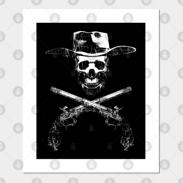 Classic Cowboy Vintage Skull and Crossbones Cross Guns - Crossbones ...