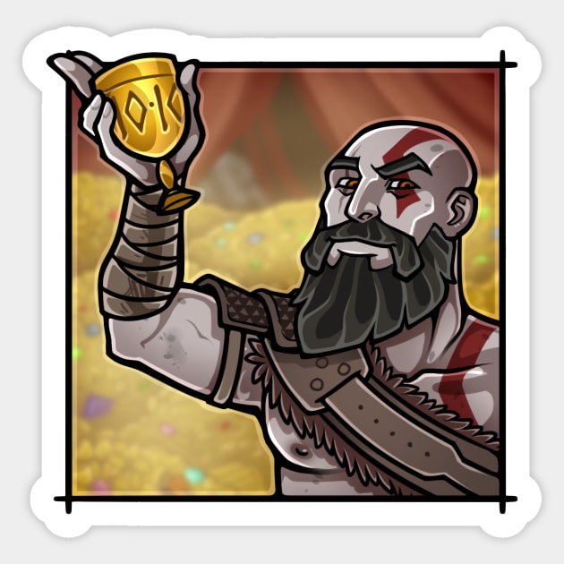 10 of 10 Cup Winner Kratos - God Of War - Sticker | TeePublic
