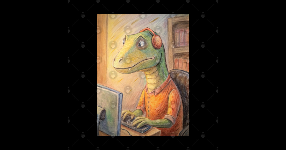 dinosaur programmer - Dinosaur - Sticker | TeePublic