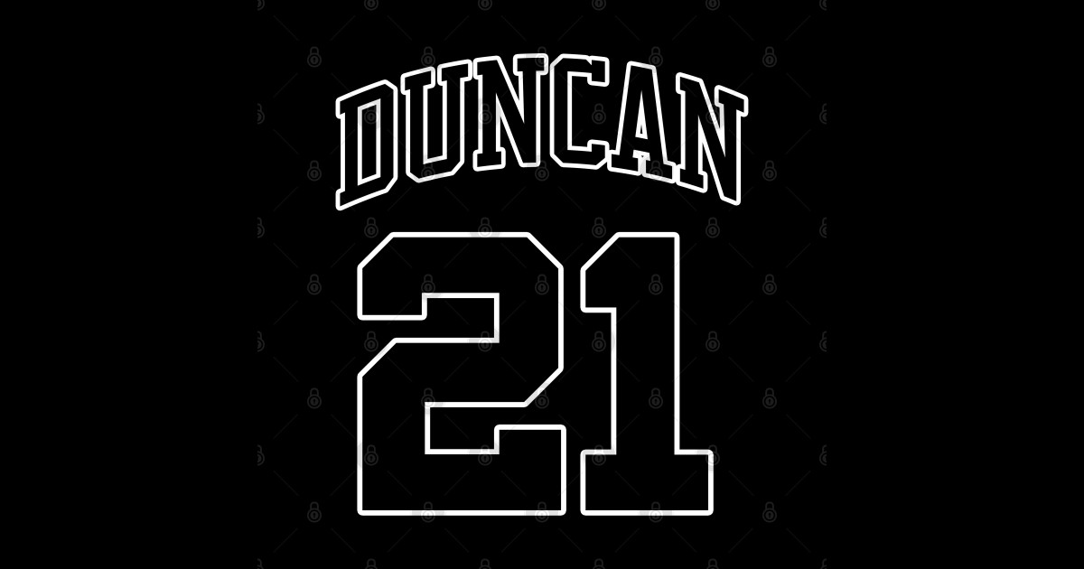 Tim Duncan Number 21 - Tim Duncan - Sticker | TeePublic
