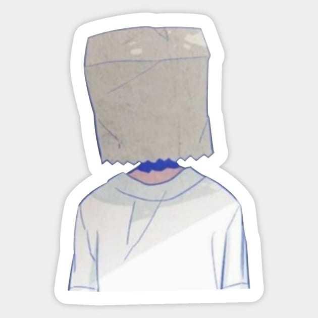Bag head - BAGMAN- Digital pencil drawing - Colour - Head - Sticker ...