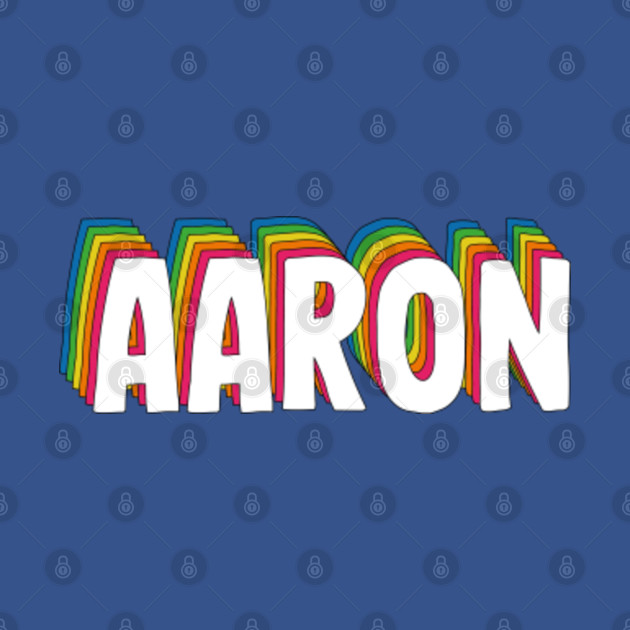 Aaron Name Rainbow Retro - Aaron - T-Shirt Designed & Sold By G Patel