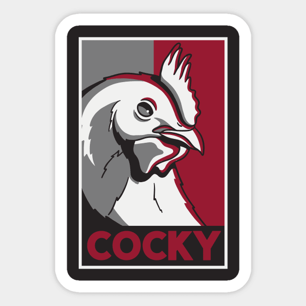Cocky Rooster // Funny Vintage Rooster - Cocky - Sticker | TeePublic