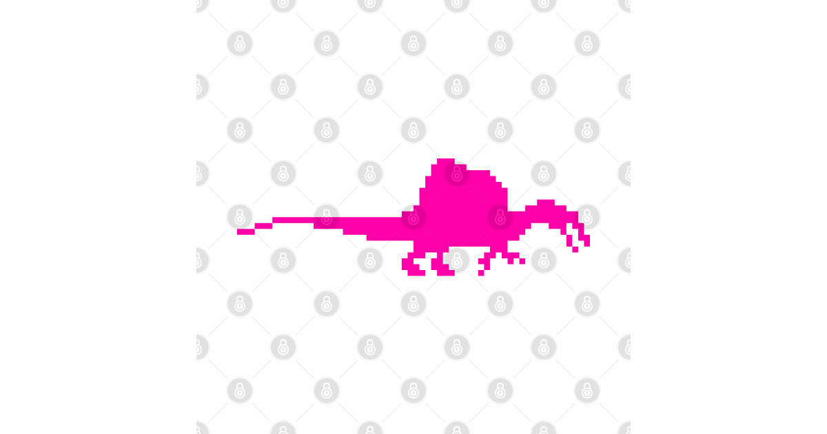 8-bit spinosaurus Pink - Dinosaur - T-Shirt | TeePublic