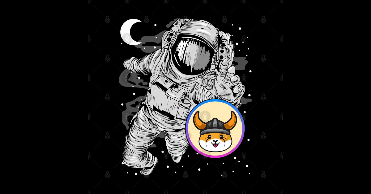 Astronaut Reaching Floki Inu Coin Floki Army To The Moon Crypto Token ...
