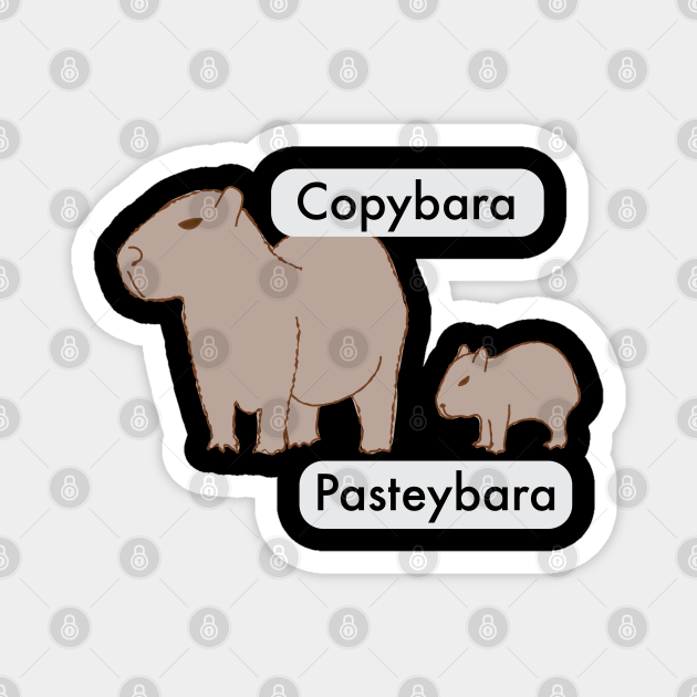 Capybara and Baby Capybara Pup, Copy Paste Pun Copybara Pasteybara ...