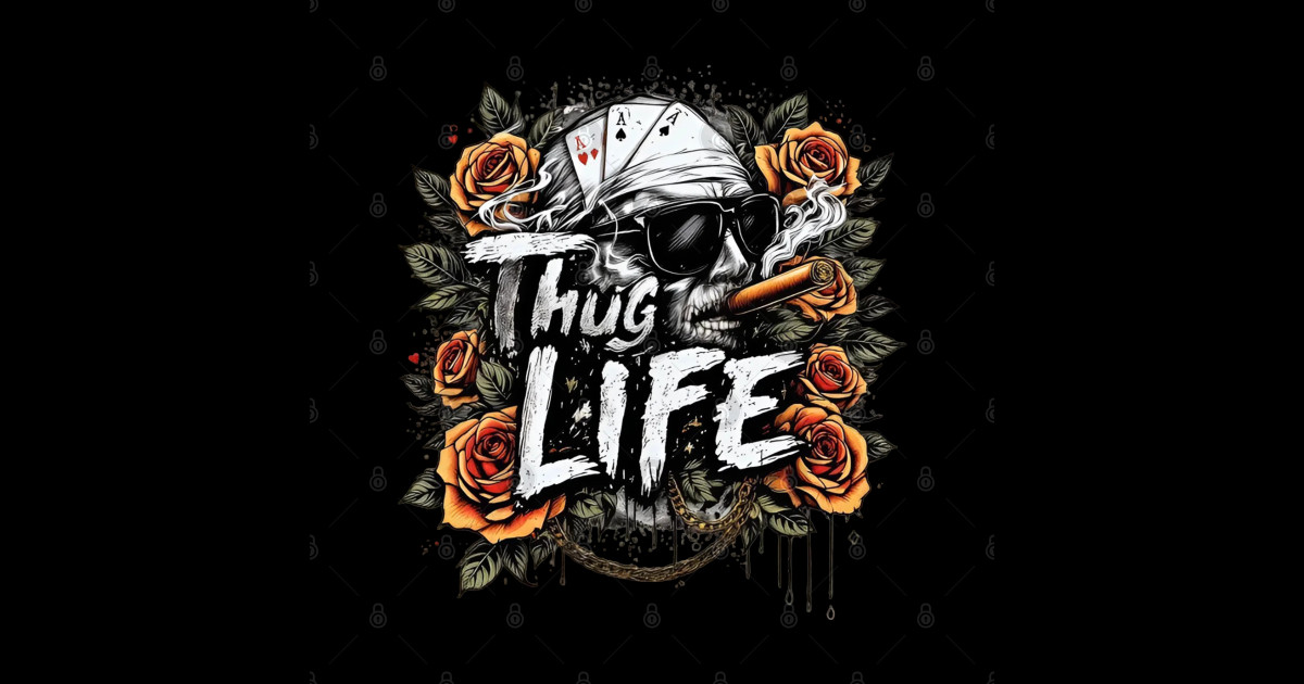 Thug Life Skull Gangsta Cigar - Thug Life - Magnet | TeePublic