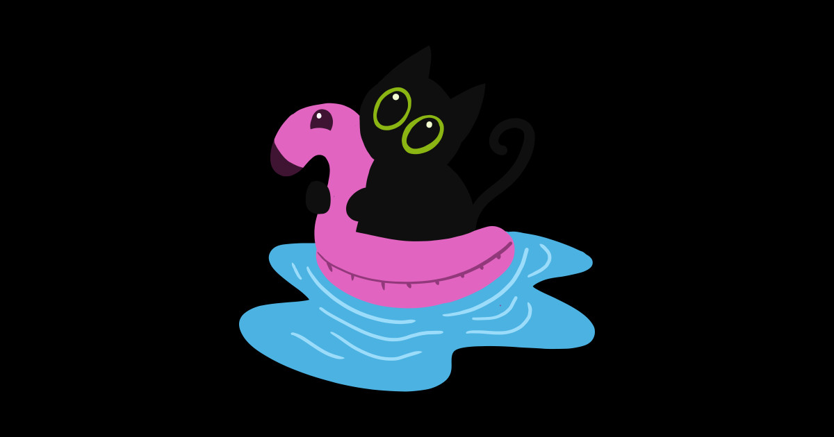 Benjamin Cat - Swimming in the Sea - Cat - Sticker | TeePublic