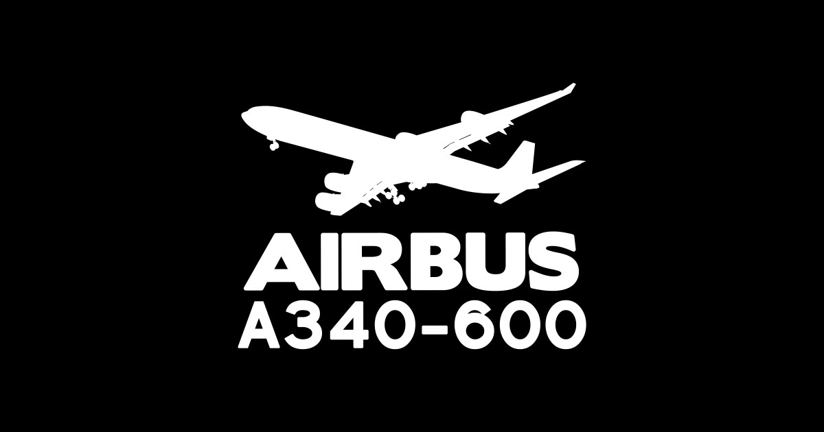 Airbus A340-600 Silhouette Print (White) - A346 - Sticker | TeePublic