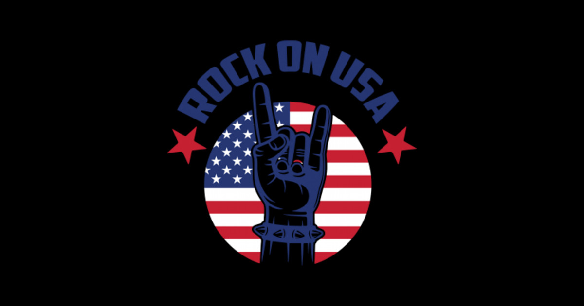 Vintage Rock N Roll Hand USA Flag-Rock On America - I Love You ...
