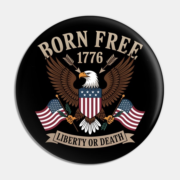 Born Free Eagle American Flag 1776 4th of July USA - Born Free Eagle ...